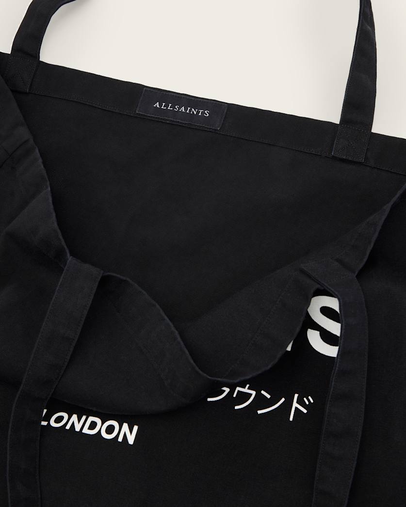 Underground Logo Printed Tote Bag Black/Chalk | ALLSAINTS